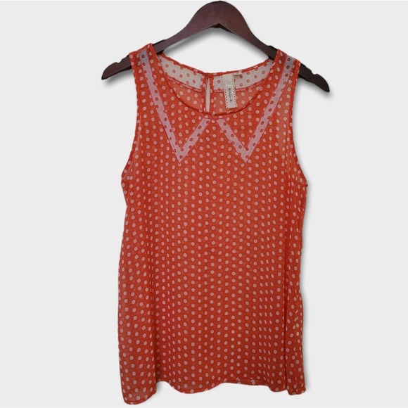Robin K | Tops | Robink Orange An White Sleeveless Blouse Size Medium ...
